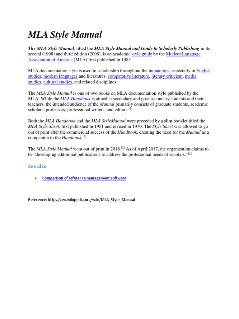 MLA Style Manual: The MLA Style Manual, Titled The MLA Style Manual and ...