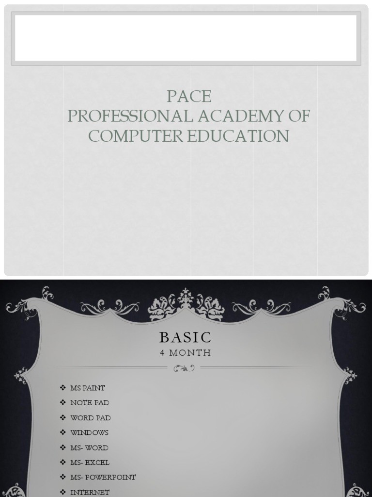 Pace Professional Academy of Computer Education | PDF