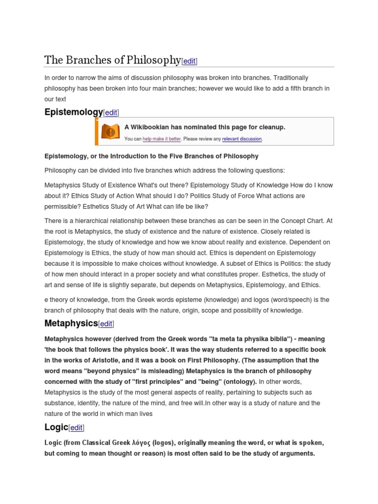 An Introduction to the Five Main Branches of Philosophy | PDF ...