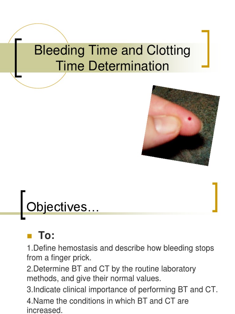 Bleeding and Clotting Time Overview | PDF | Coagulation | Hemostasis