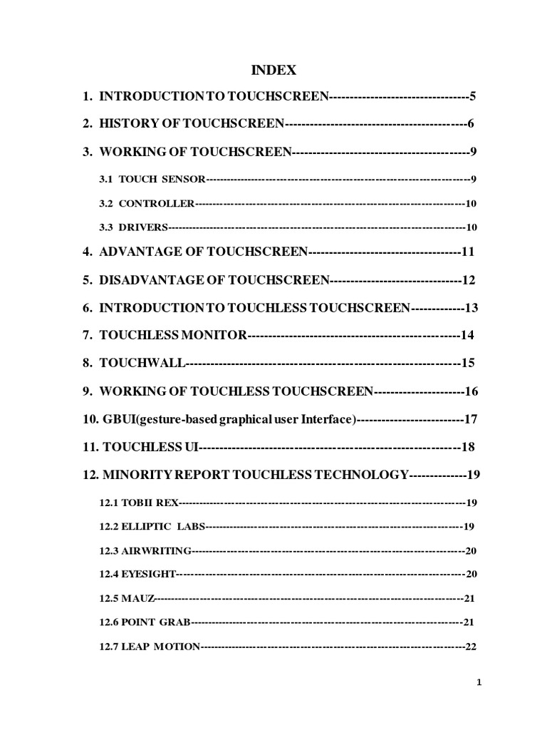 Touchless Touch Screen Report | PDF | Touchscreen | Electronic Engineering