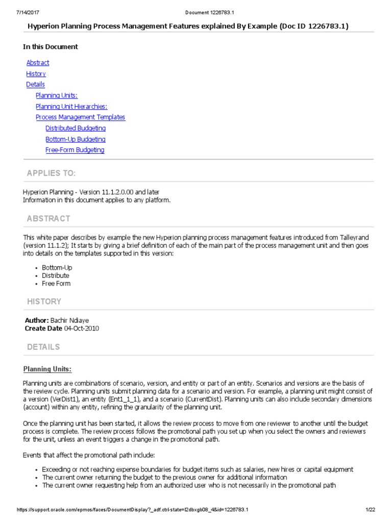 Hyperion Planning Approval Process Guide | PDF | Top Down And Bottom Up ...