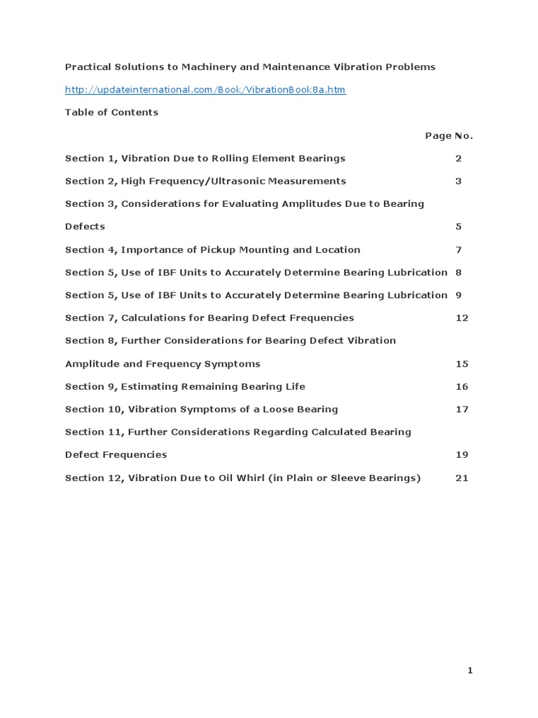 Practical Solutions To Machinery and Maintenance Vibration Problems | PDF | Bearing (Mechanical ...