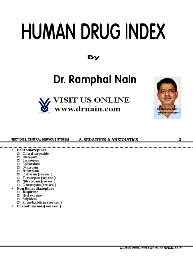 Human Drug Index | PDF | Antidepressant | Pharmacology