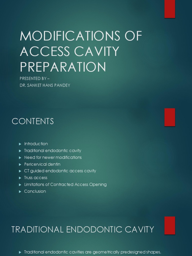 Contracted Endodontic Access | PDF | Tooth | Dentin