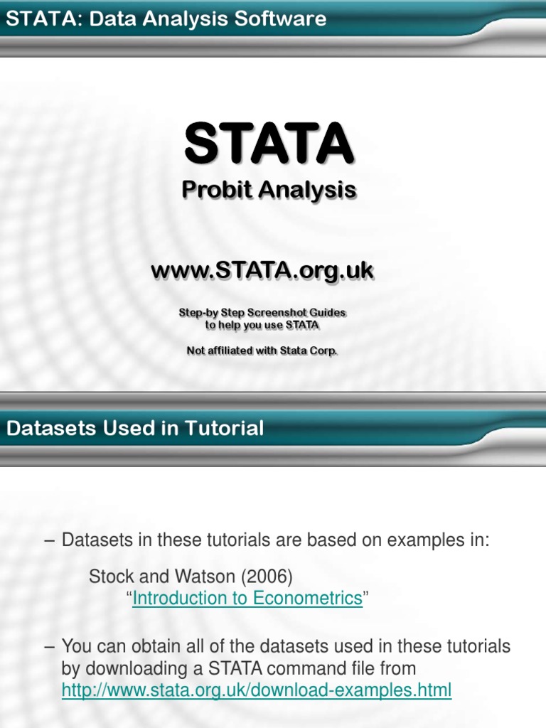 Stata: Probit Analysis | PDF