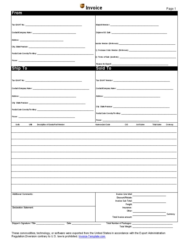 Ups Comm Temp | Download Free PDF | Value Added Tax | Invoice