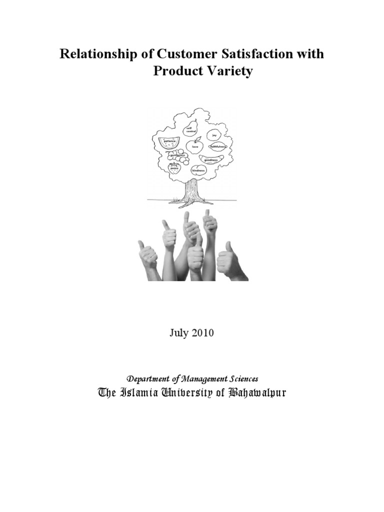Research Paper "Relationship of Customer Satisfaction With Product ...
