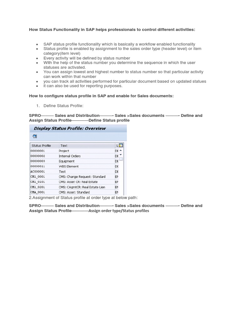 Configuring Status Profiles in SAP to Automate Workflow and Track ...
