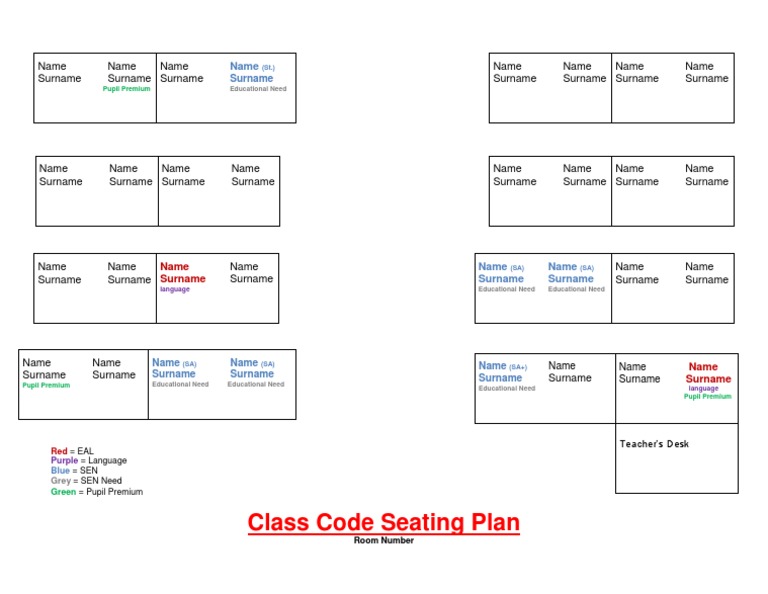 Class 1A Seating Plan Overview | PDF