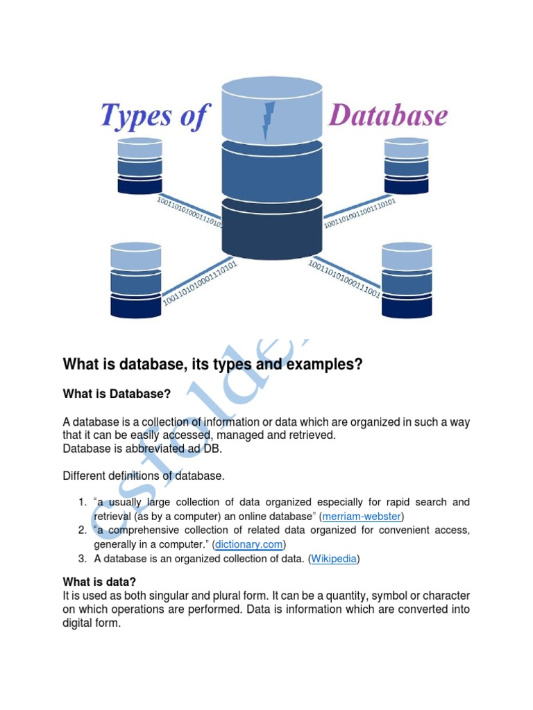 What Are Database Types | PDF | No Sql | Databases