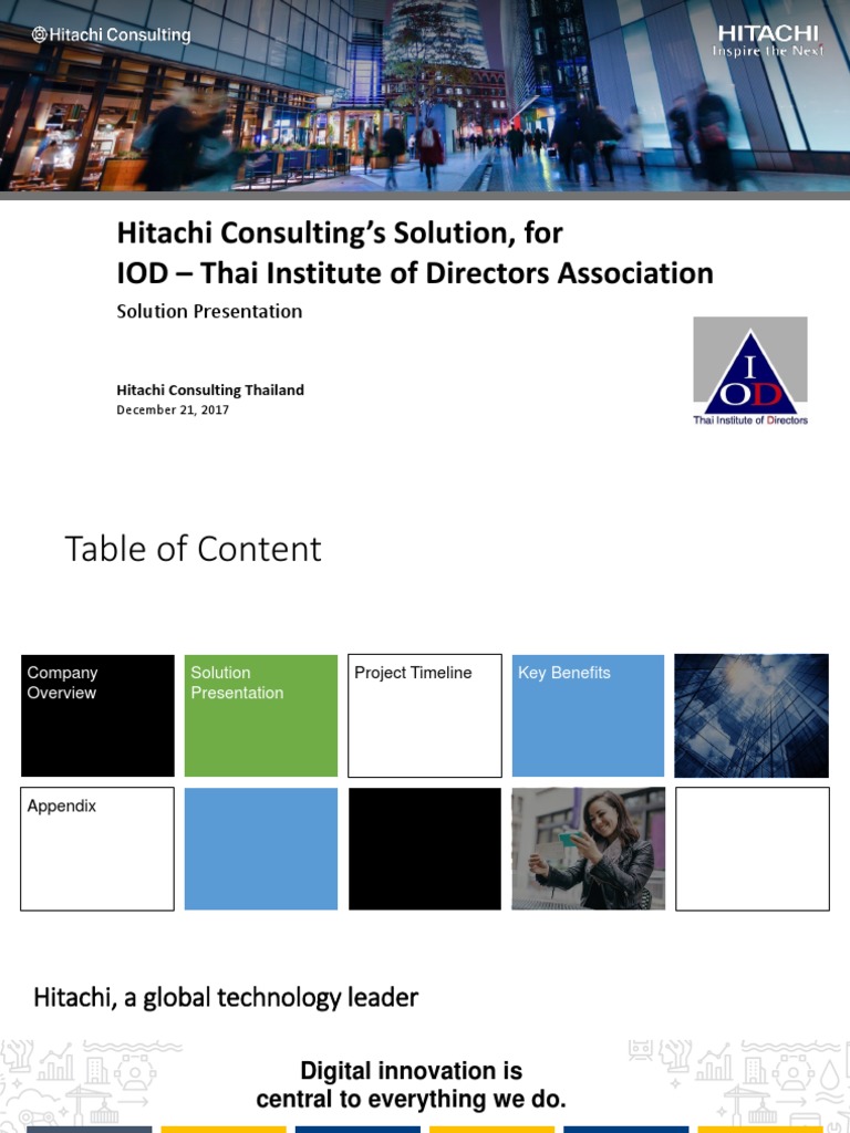 Company Profile HITACHI | PDF | Sap Se | Internet Of Things
