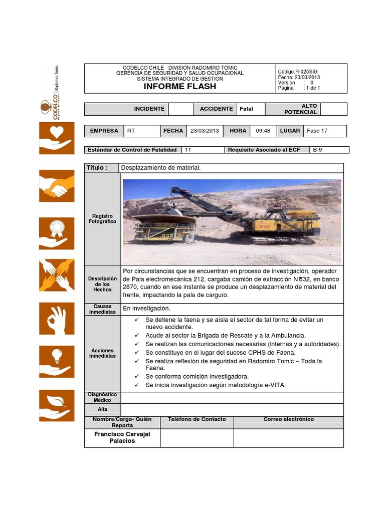 Informe Flash R 025SIG Accidente | PDF | Tecnología