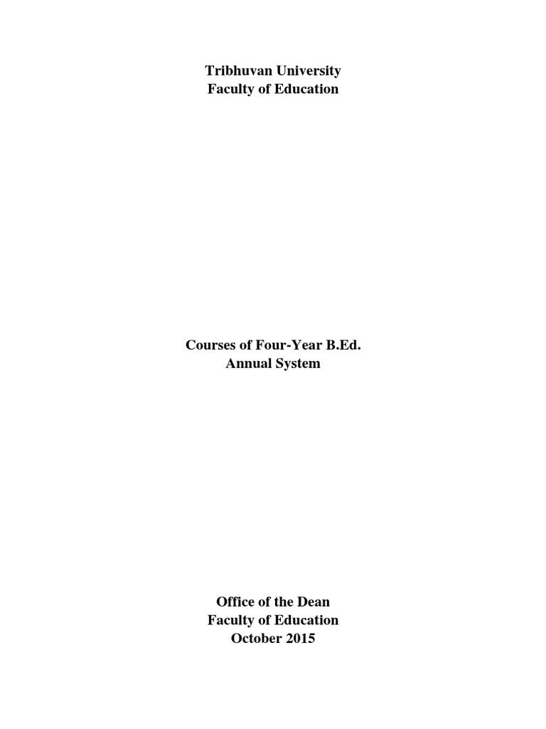 4 Years B.ed Program Curriculum Detail Tribhuvan University | PDF ...