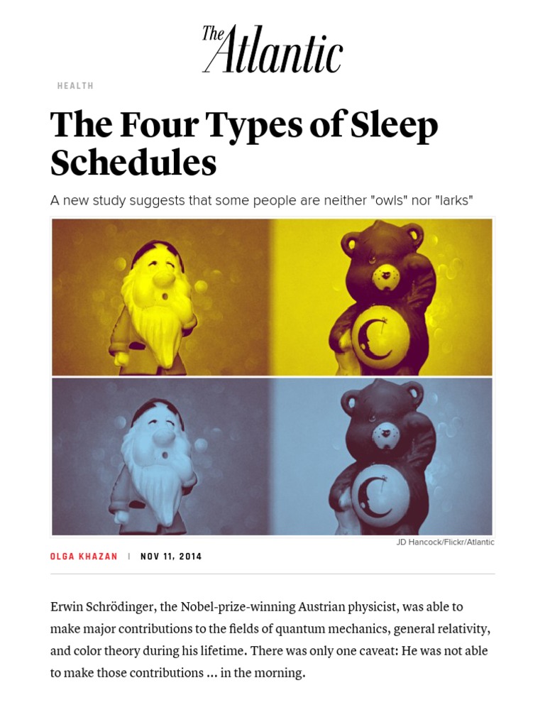 Four New Sleep Chronotypes Explained | PDF | Modern Physics | Physics