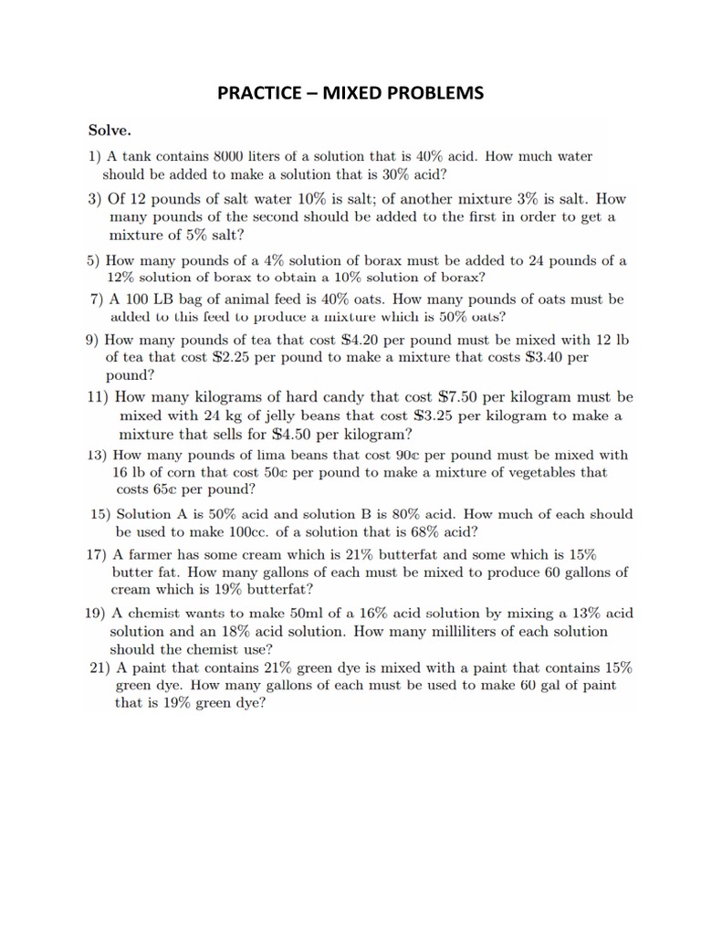 Mixed Math Problem Practice Guide | PDF