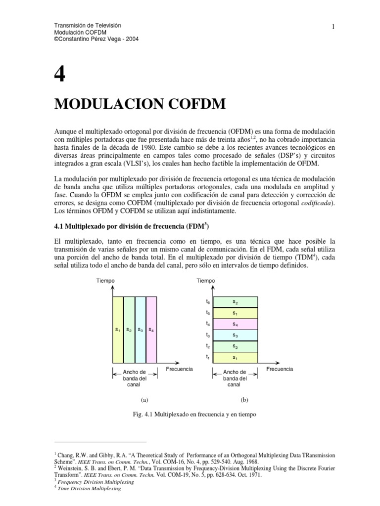 Modulacion COFDM | PDF | Multiplexación por división de frecuencia ...