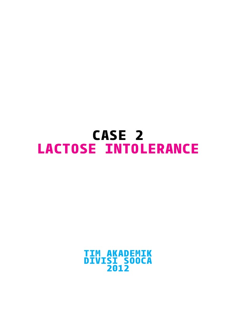Lactose Intolerance in Infants: Case Study | PDF | Cofactor ...