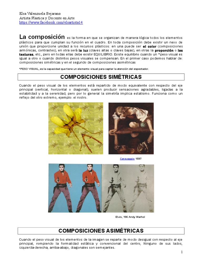 Composiciones simétricas y asimétricas en el arte | PDF