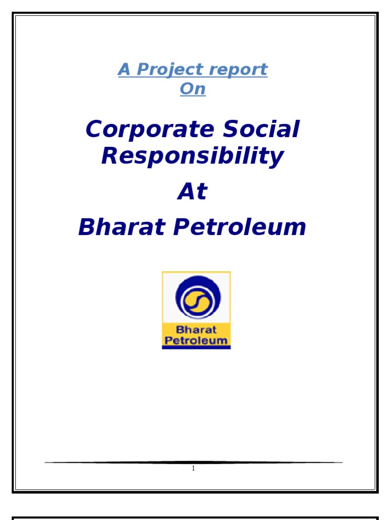 CSR of BPCL | Download Free PDF | Corporate Social Responsibility ...