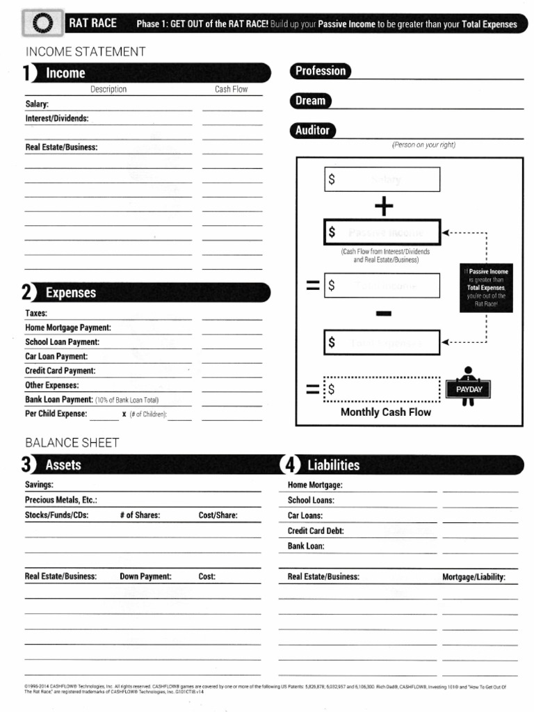 Income Statement for Cashflow Game | PDF | Dividend | Loans