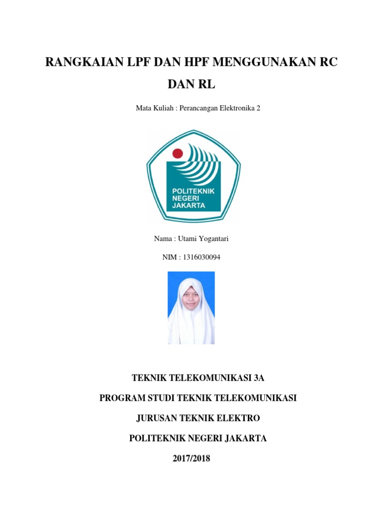 Rangkaian LPF dan HPF dengan RC dan RL | PDF