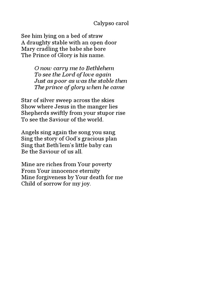 Calypso Carol Lyrics and Chords | PDF