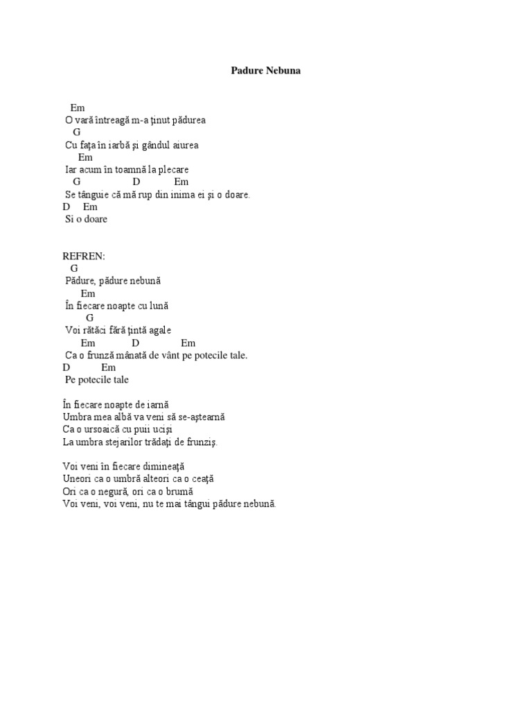 Padure Nebuna Tab | PDF