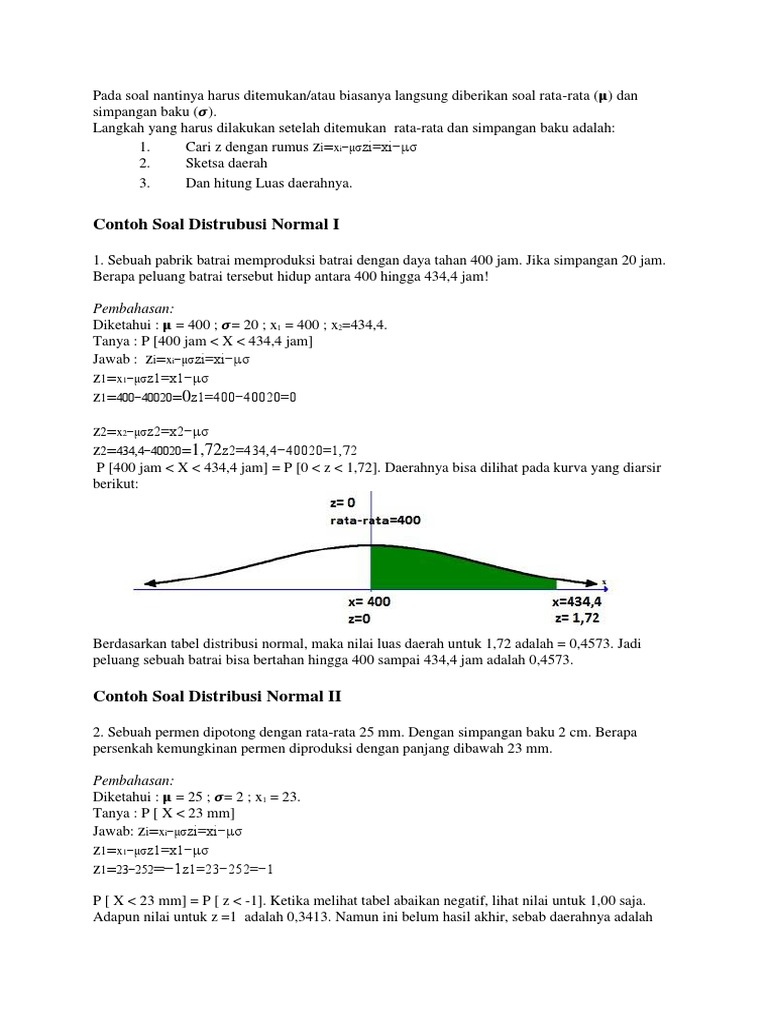 Contoh Soal Distribusi Normal Statistik | PDF