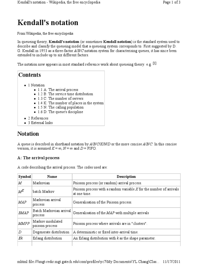 Kendall Notation | Markov Chain | Stochastic Process