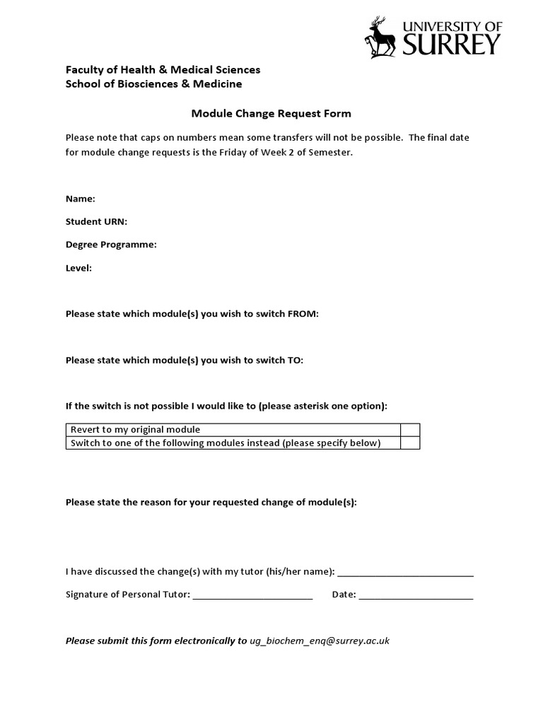Module Change Request Form | PDF | Career & Growth | Business