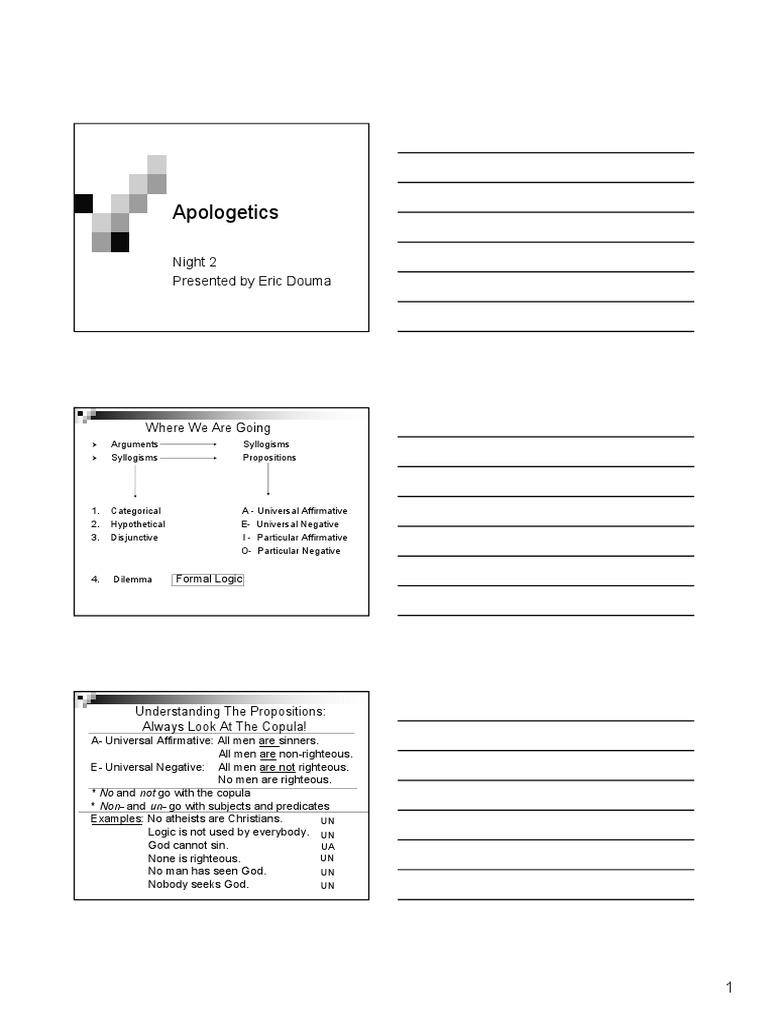 Apologetics: Night 2 Presented by Eric Douma | PDF | Religious Faiths ...