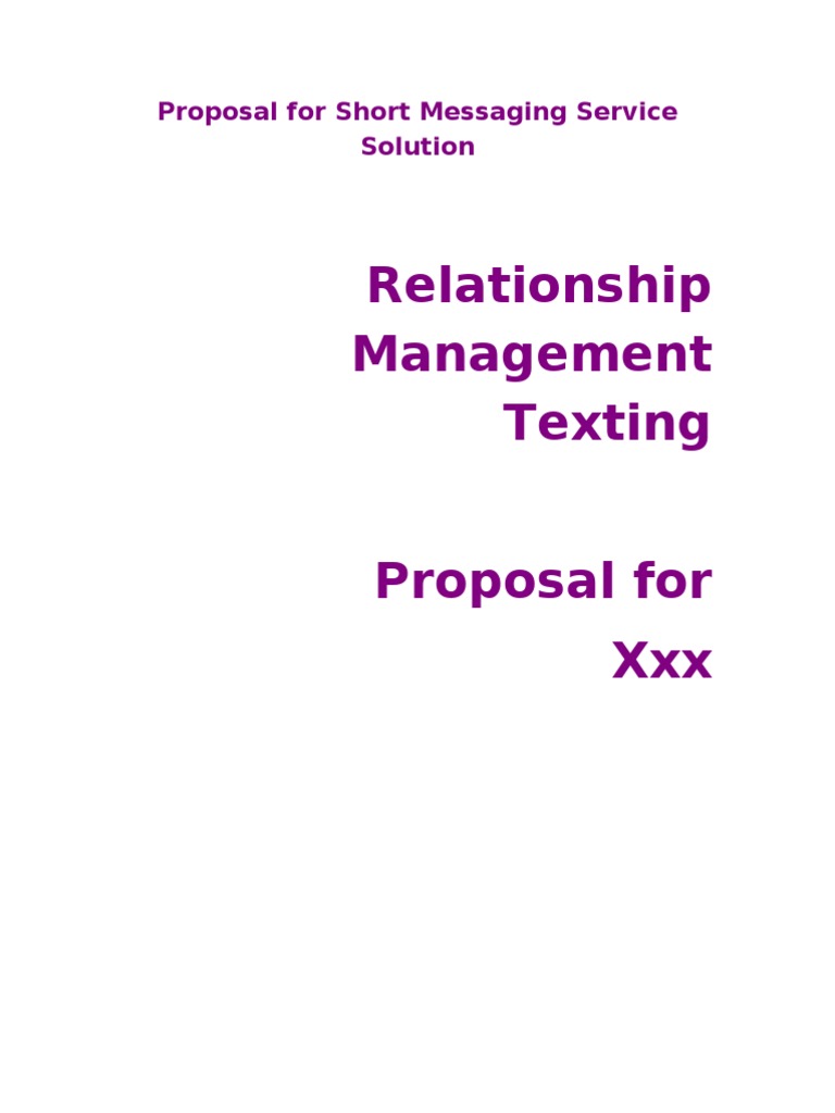 Proposal For Short Messaging Service Solution | PDF | Text Messaging ...