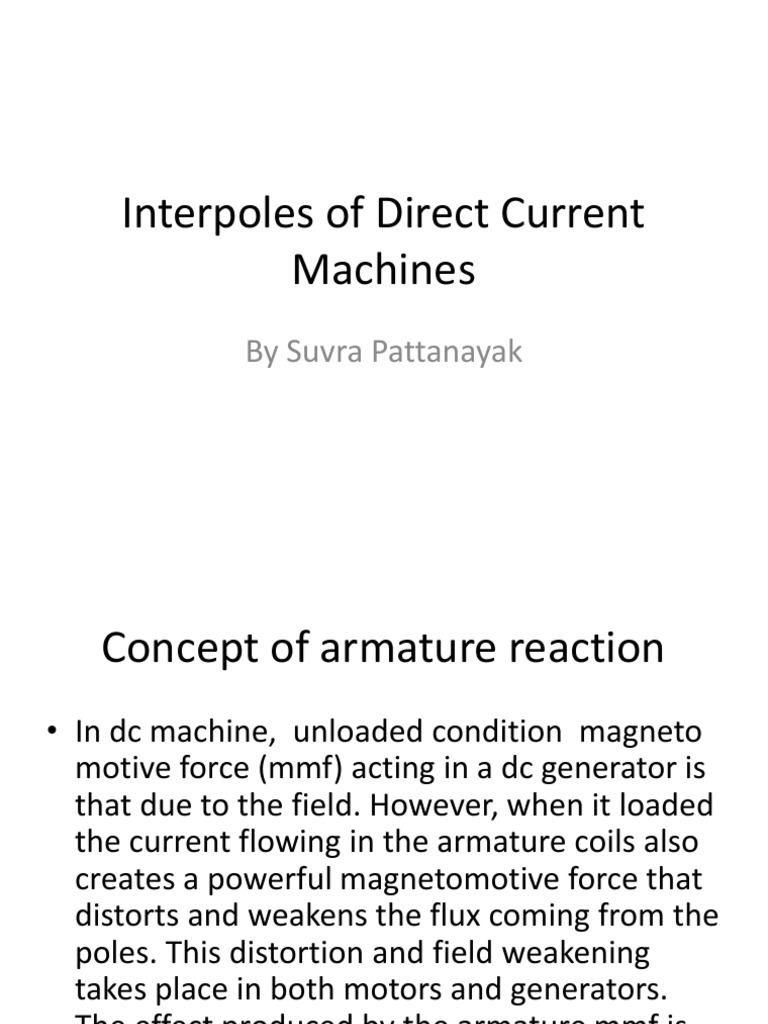 Function and Benefits of Interpoles | PDF | Electric Power | Physical ...