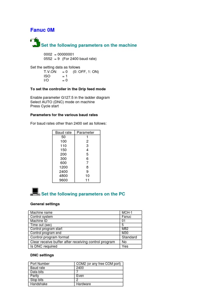 Fanuc 0M Drip Feed Setup Guide | PDF | Computer Engineering ...