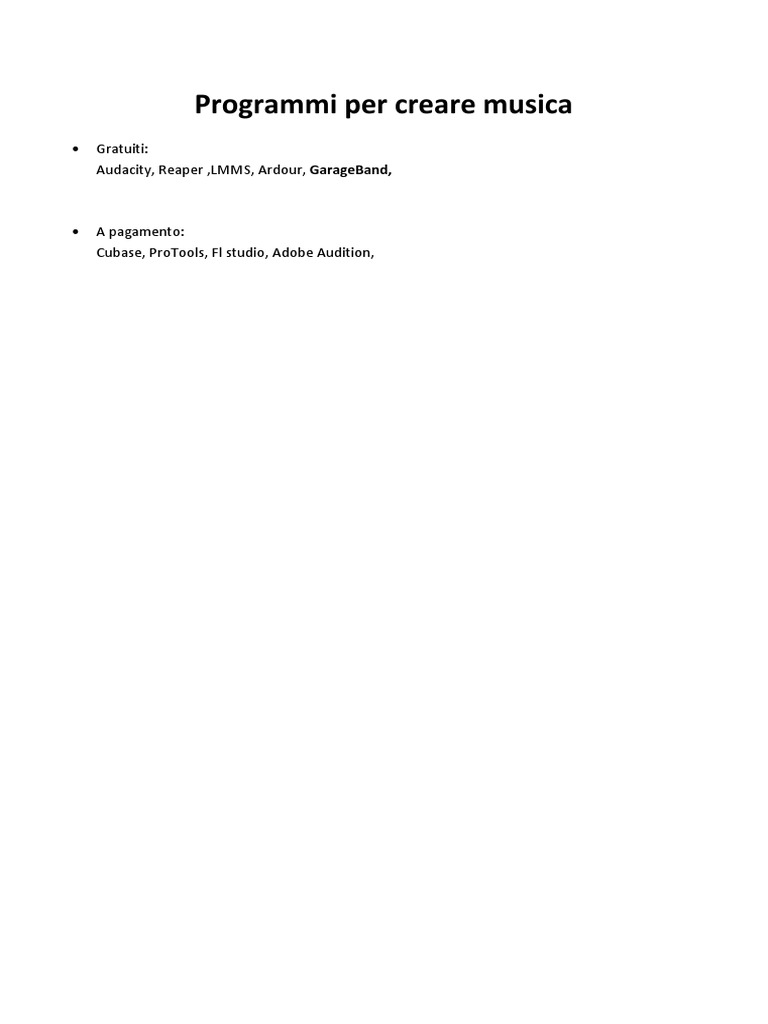 Programmi Per Creare Musica | PDF