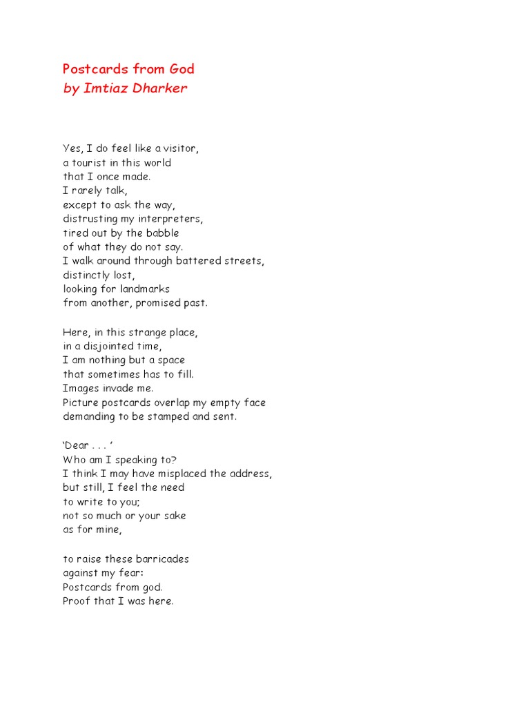 Poems, Imtiaz Dharker | PDF