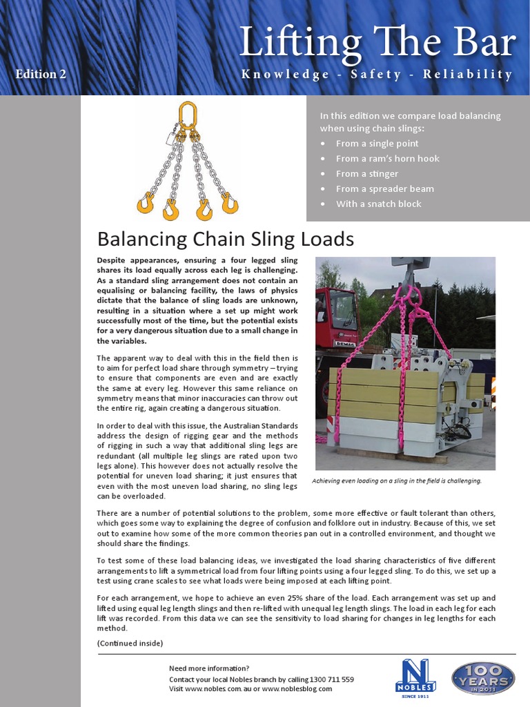 Balancing Loads in Sling Rigging | PDF | Crane (Machine) | Science