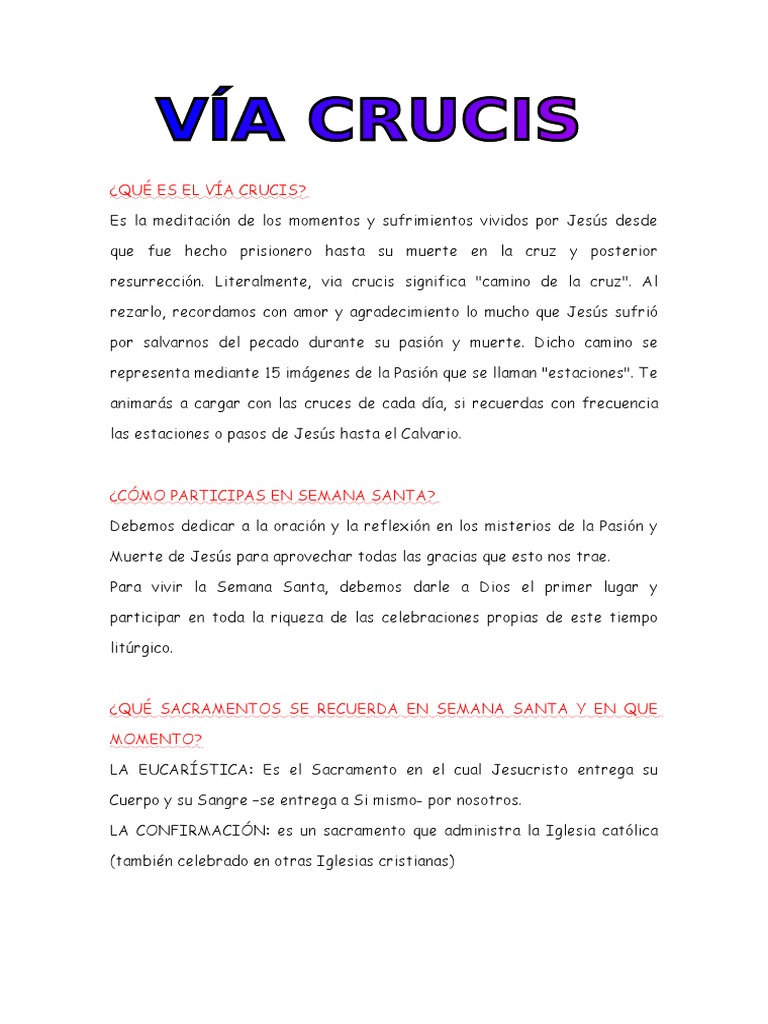 14 Estaciones Del Via Crusis | PDF | Pascua de Resurrección | Adoración ...