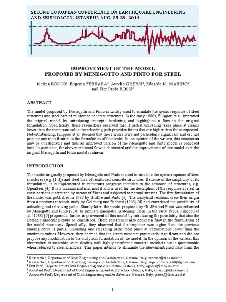 Menegotto and Pinto Model For Steel02 | PDF | Computer Simulation ...