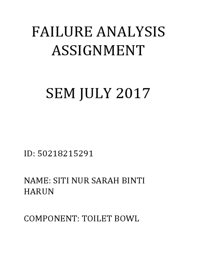 Failure Analysis Assignment | PDF