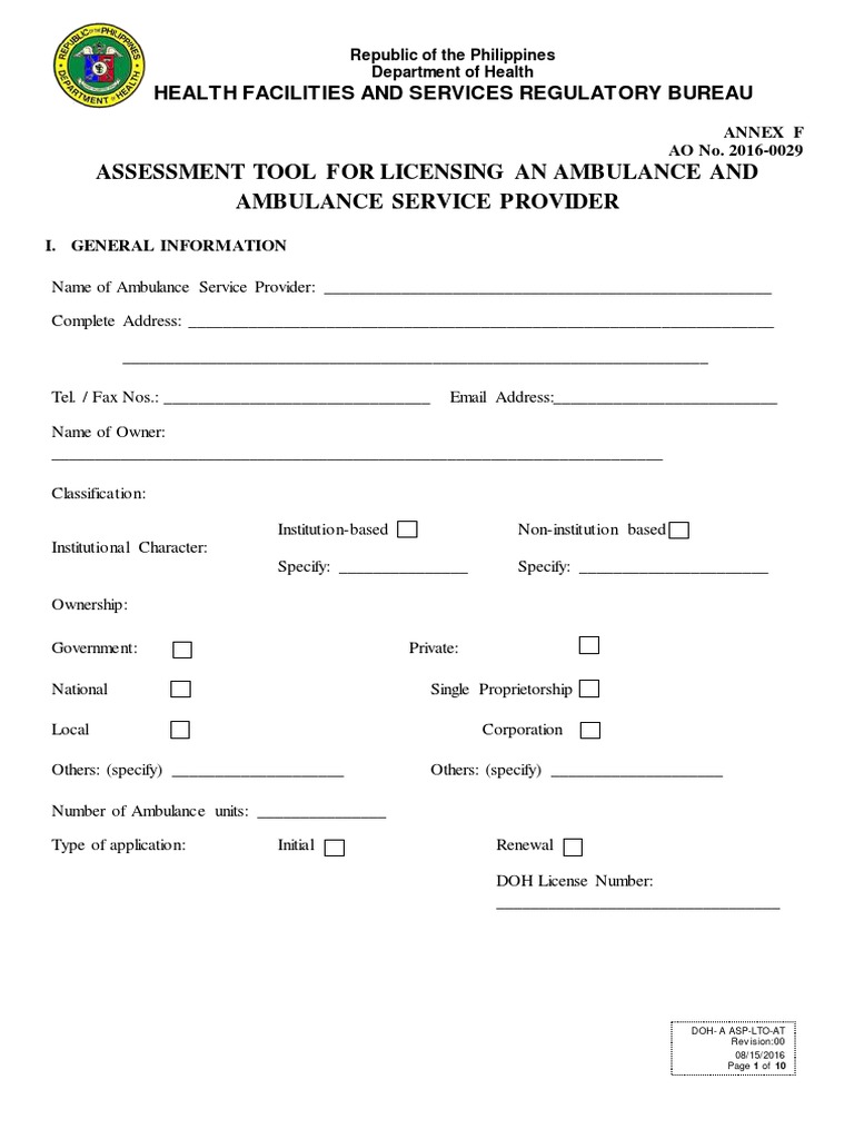 Doh a ASP Lto at Rev0 8152016 Ambulance | Ambulance | Emergency Medical ...