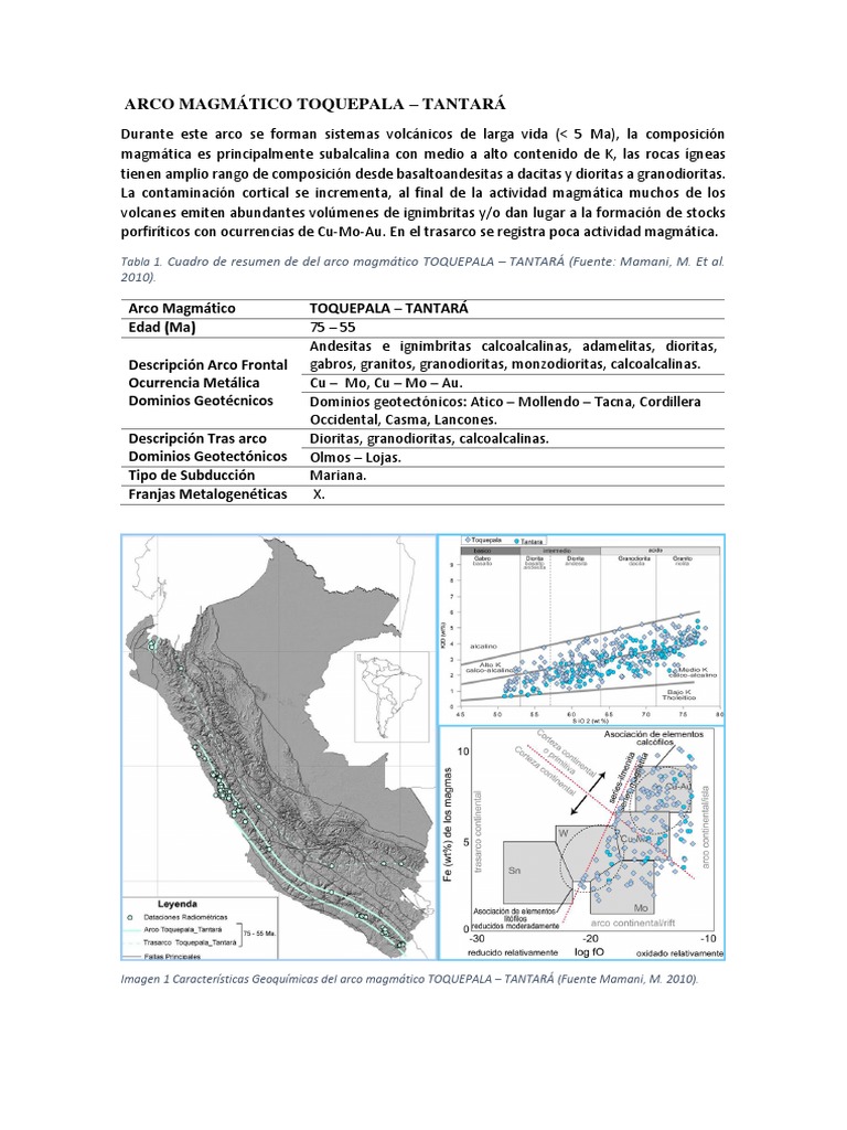 Arco Magmático Toquepala | PDF | Magma | Geología