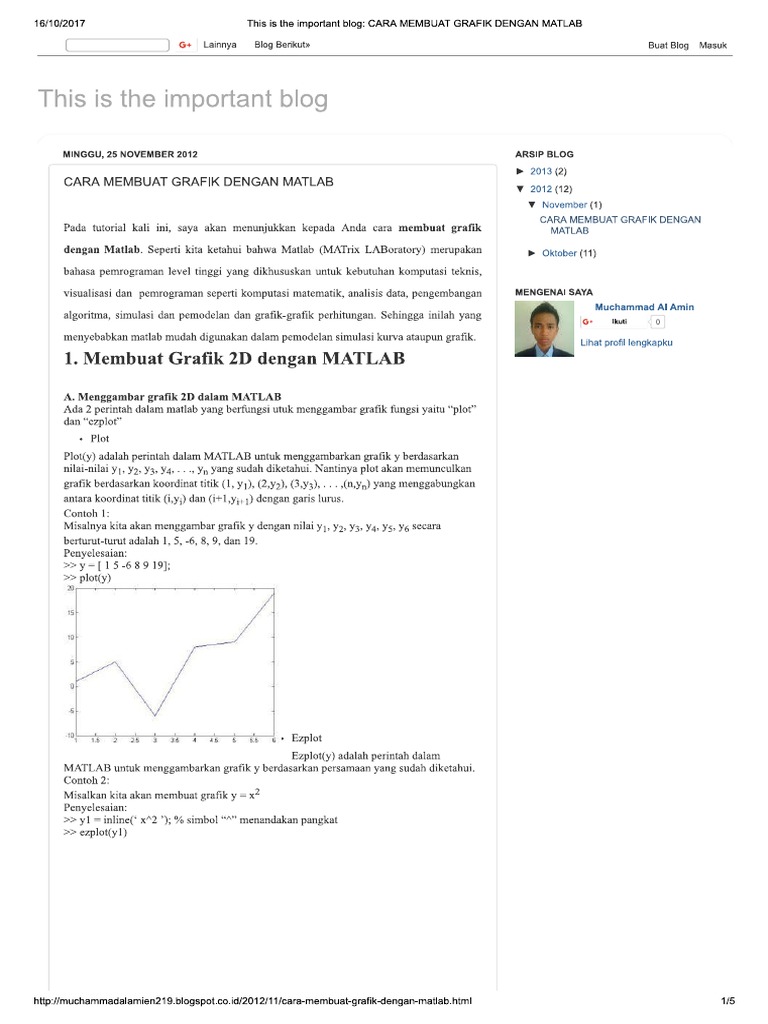 Cara Membuat Grafik Dengan Matlab PDF | PDF