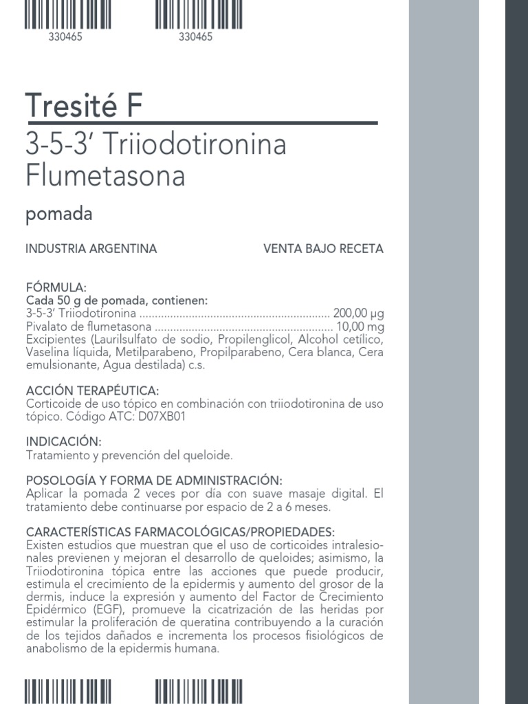 Tresite F Pomada 330465 | PDF | Medicación tópica | Medicamentos con receta