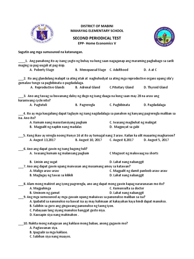 2ND PT - EPP Home Economics With TOS | PDF