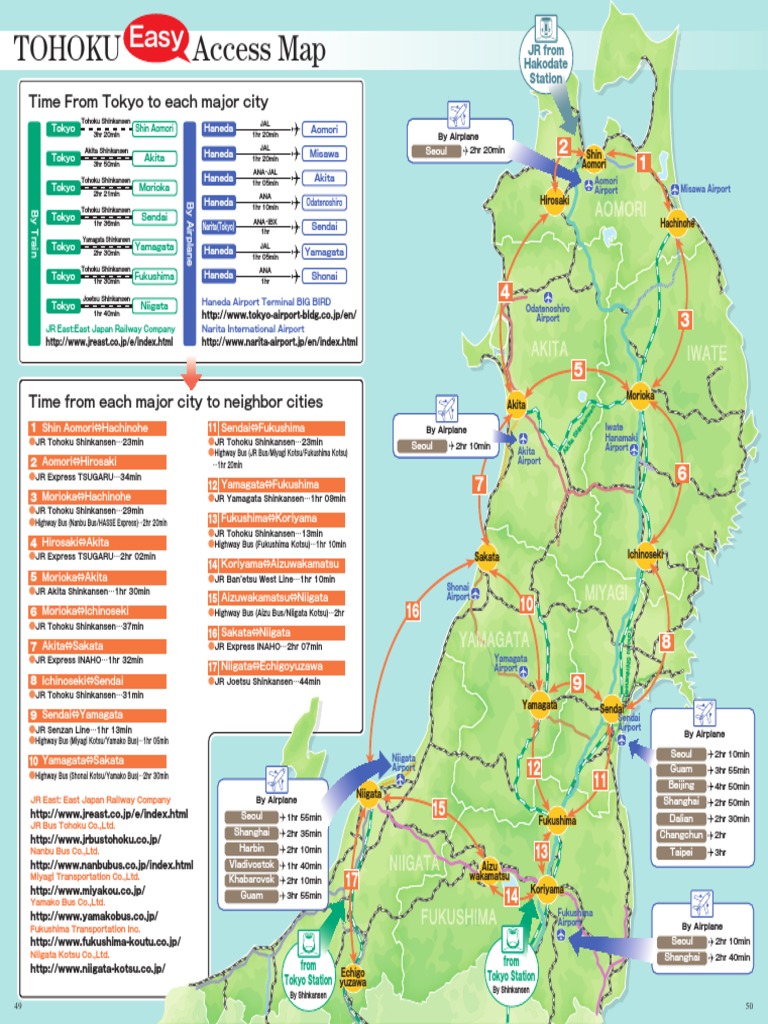 Tohoku Access Map: Aomori Aomori Aomori Aomori | PDF | Train | Rolling ...