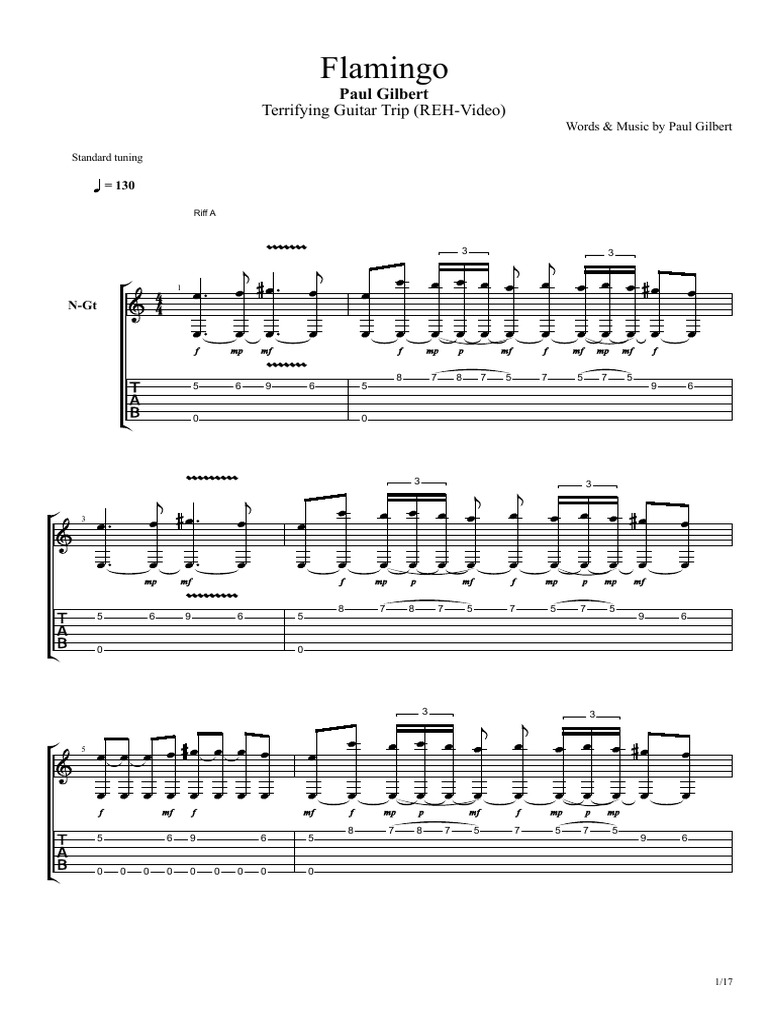 Paul Gilbert - Flamingo (Guitar Pro) | PDF | European Musical ...
