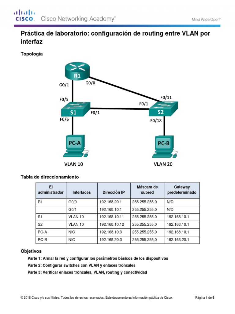 6.3.2.4 Lab - Configuring Per-Interface Inter-VLAN Routing | PDF | Enrutador (Computación ...
