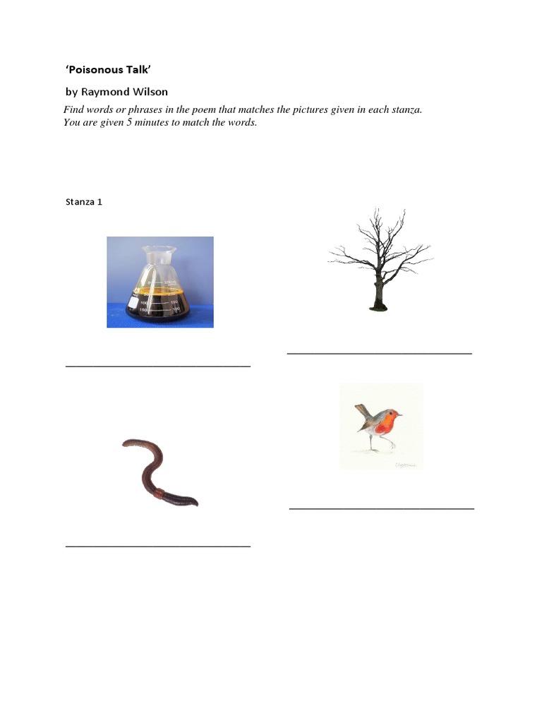 'Poisonous Talk' Poem Analysis | PDF | Poetry